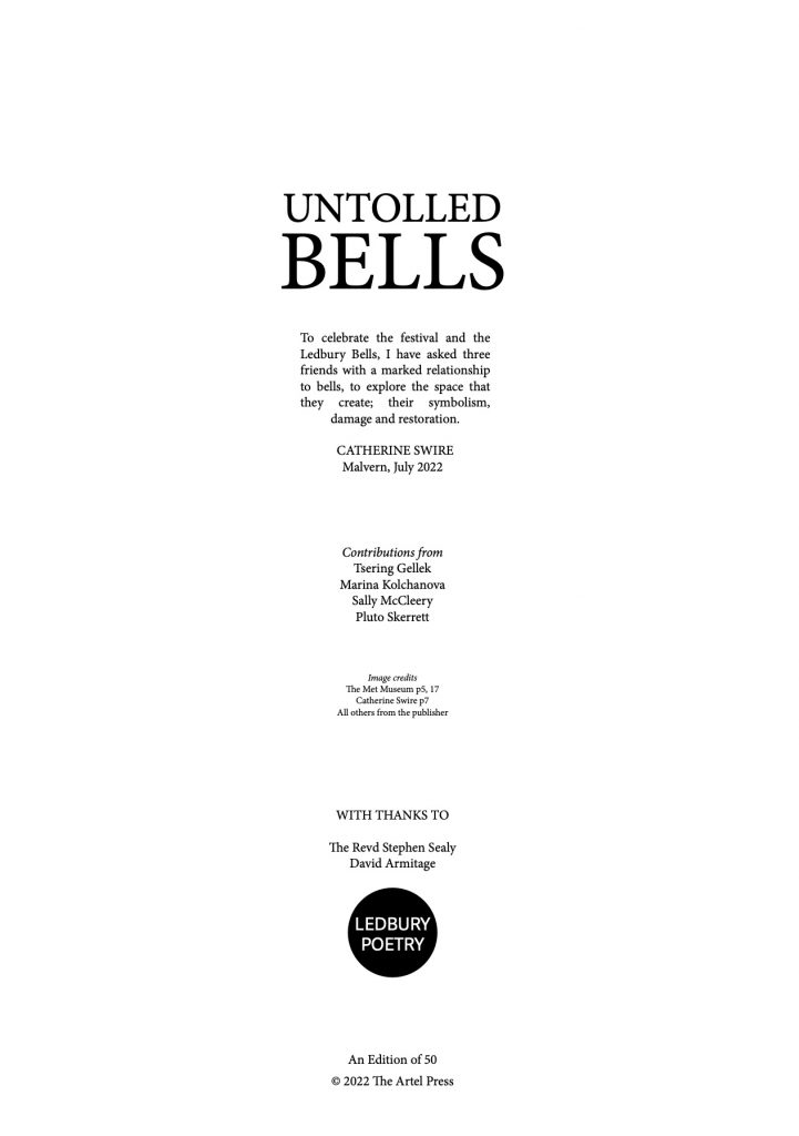 A Chapbook Anthology on Bells - The Artel Press